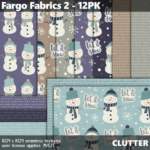 Second Life Marketplace - Clutter - Fargo Fabrics 2 - 12PK